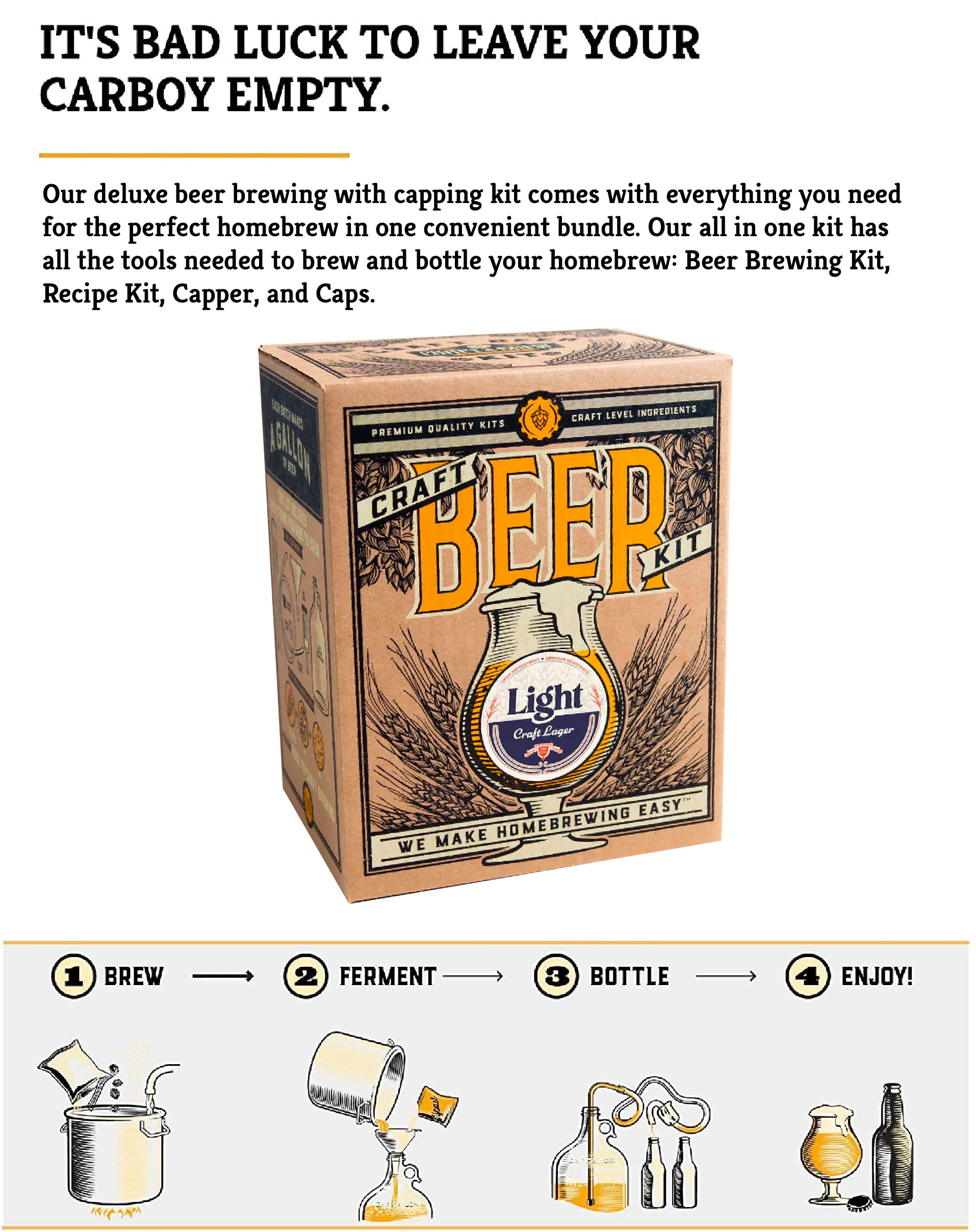 Home Brewing Supplies Craft A Brew Deluxe Beer Brewing Kit - Light ...