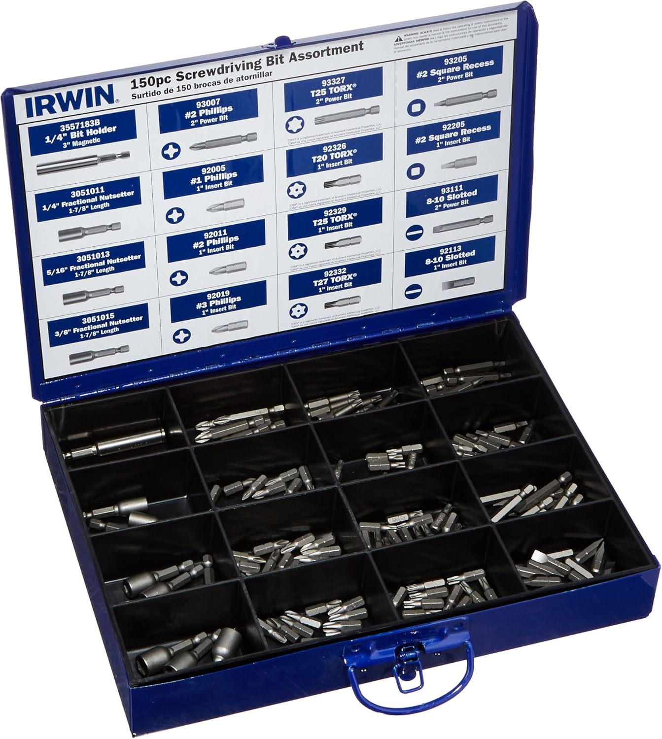 IRWIN Tools 4935104 Screwdriving Bit Set (150 Pack), 150 Piece ...