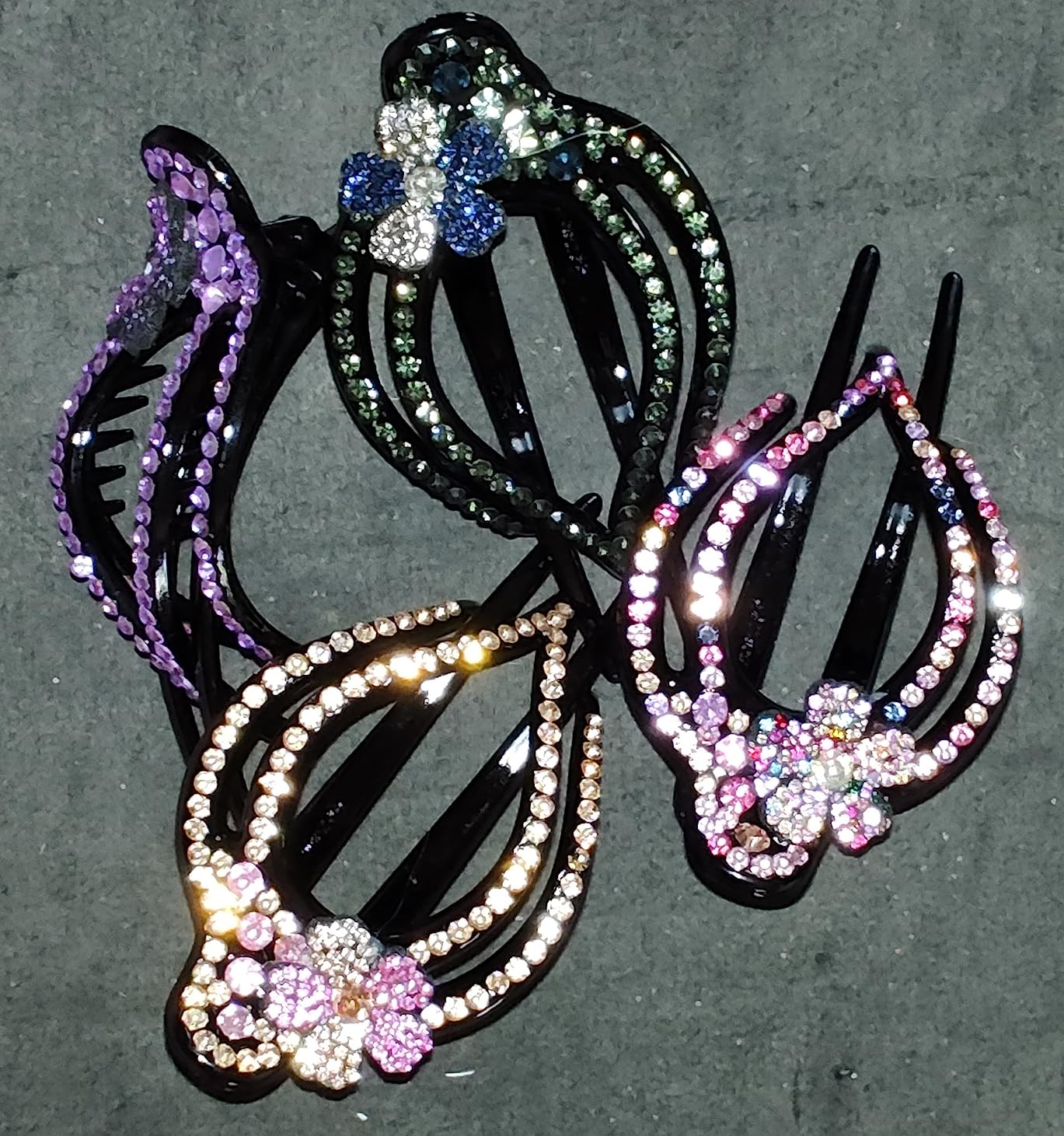 Amazon.com : JINBUYAO Hair Clip, 8 Pieces Sparkling Rhinestone Duckbill ...