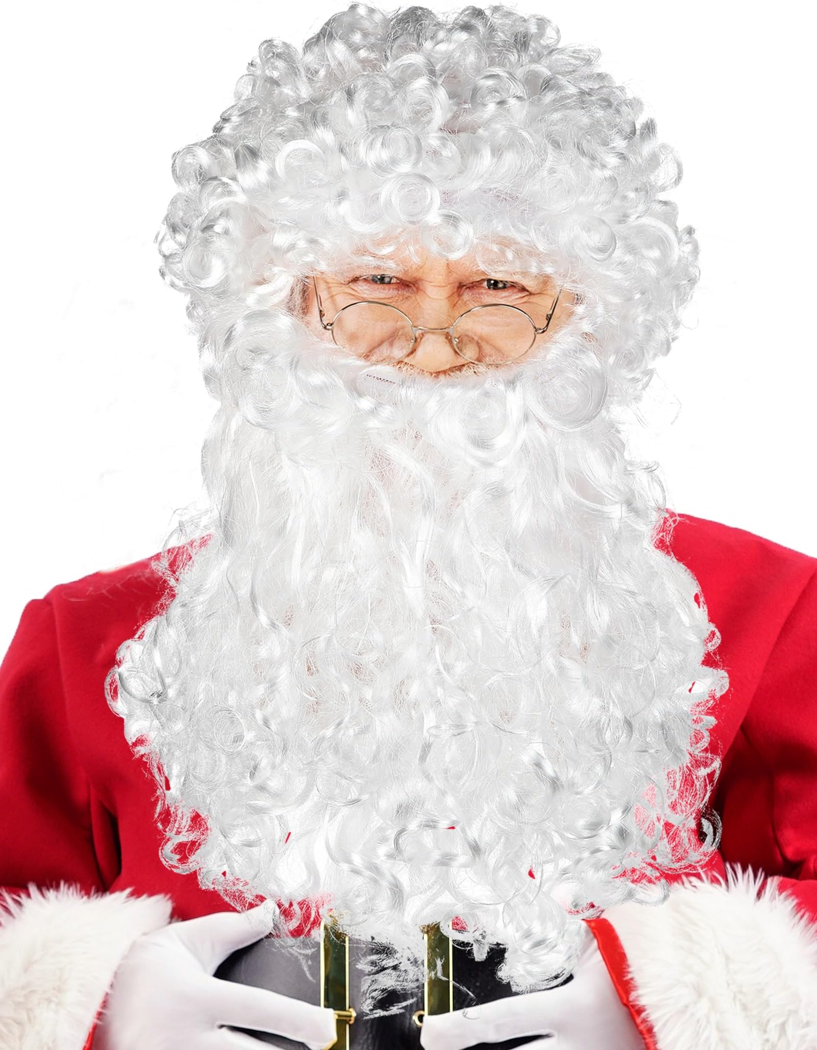 Amazon.com: Halfjuly Santa Beard and Wig Set Professional Deluxe Santa ...