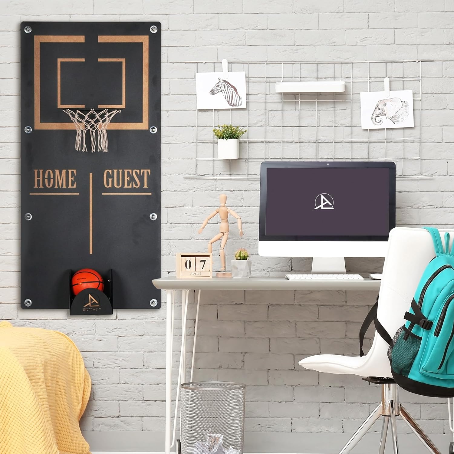 Amazon.com: Archtwain Basketball Hoop Metal Wall Decor, Wall Mounted ...