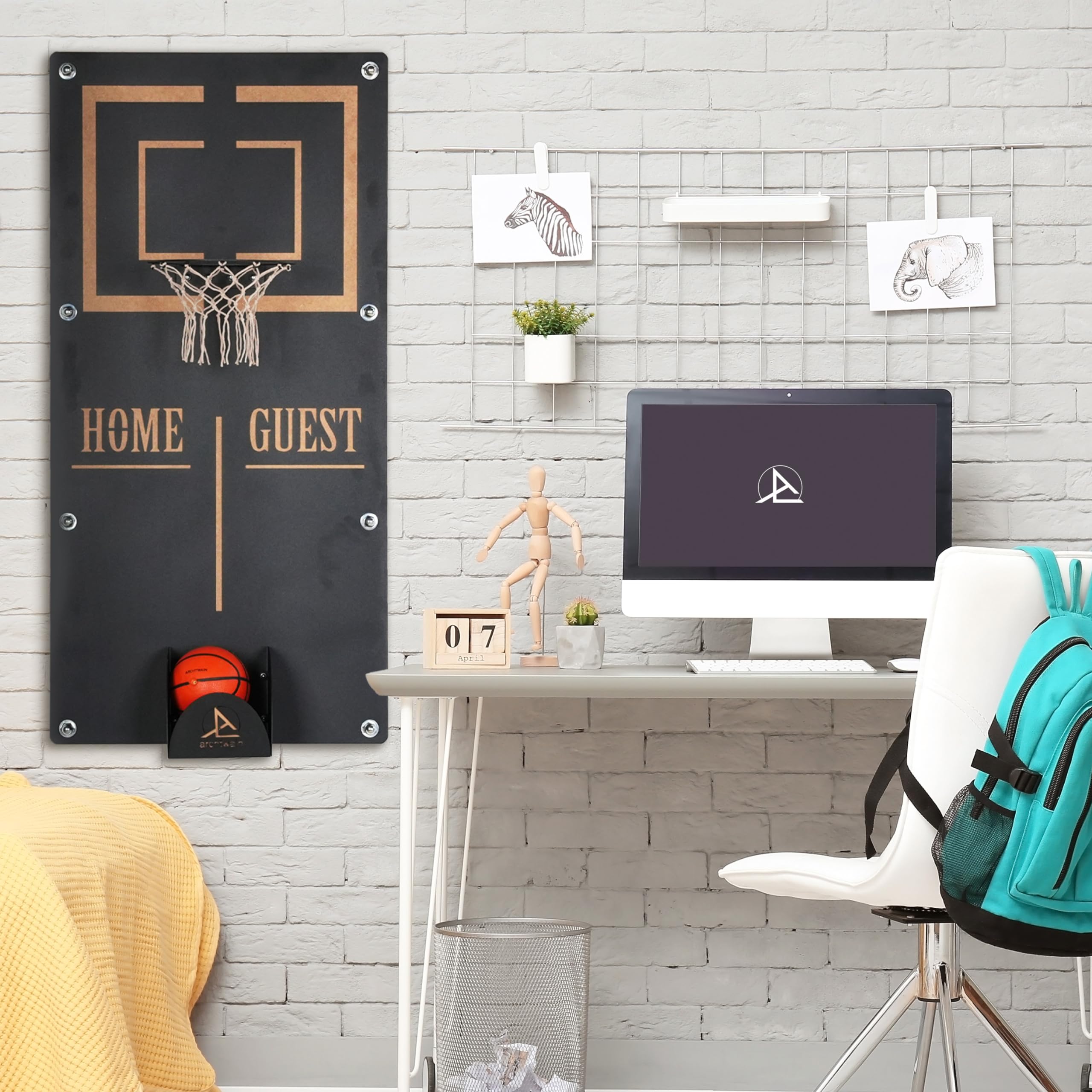 Amazon.com: Archtwain Basketball Hoop Metal Wall Decor, Wall Mounted ...