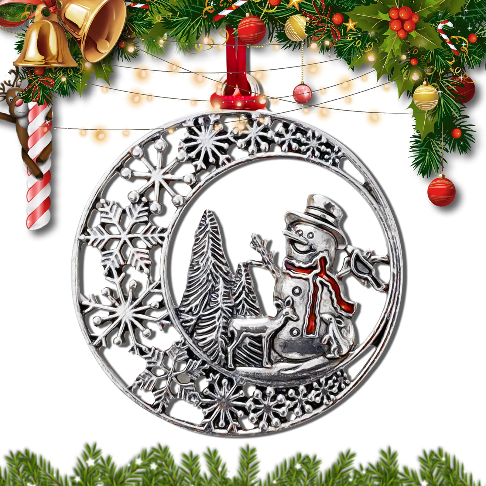Amazon.com: Christmas Ornament 2024 Solid Pewter Christmas Tree ...
