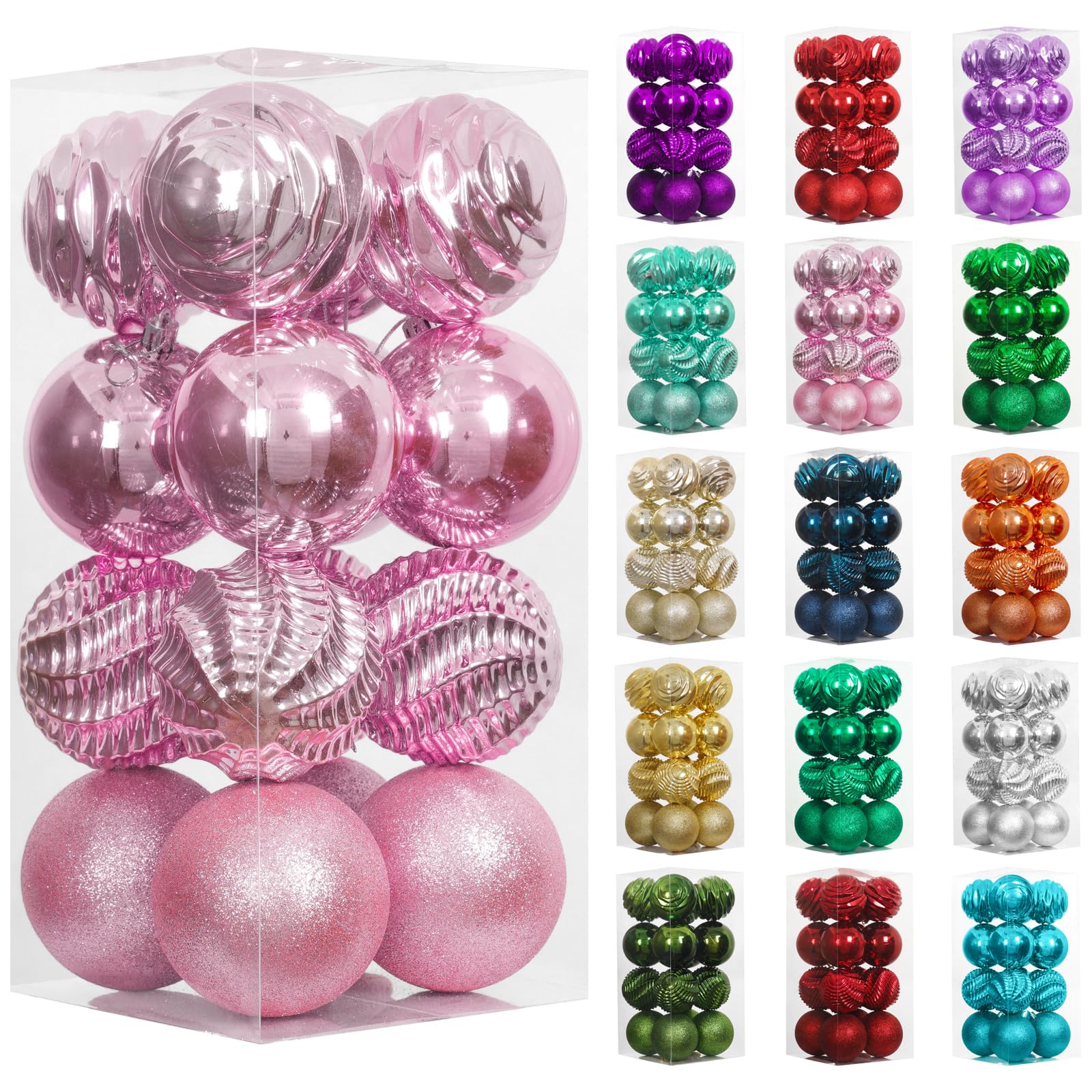 Amazon.com: XmasExp 16ct Christmas Balls Ornaments Set- Shatterproof ...