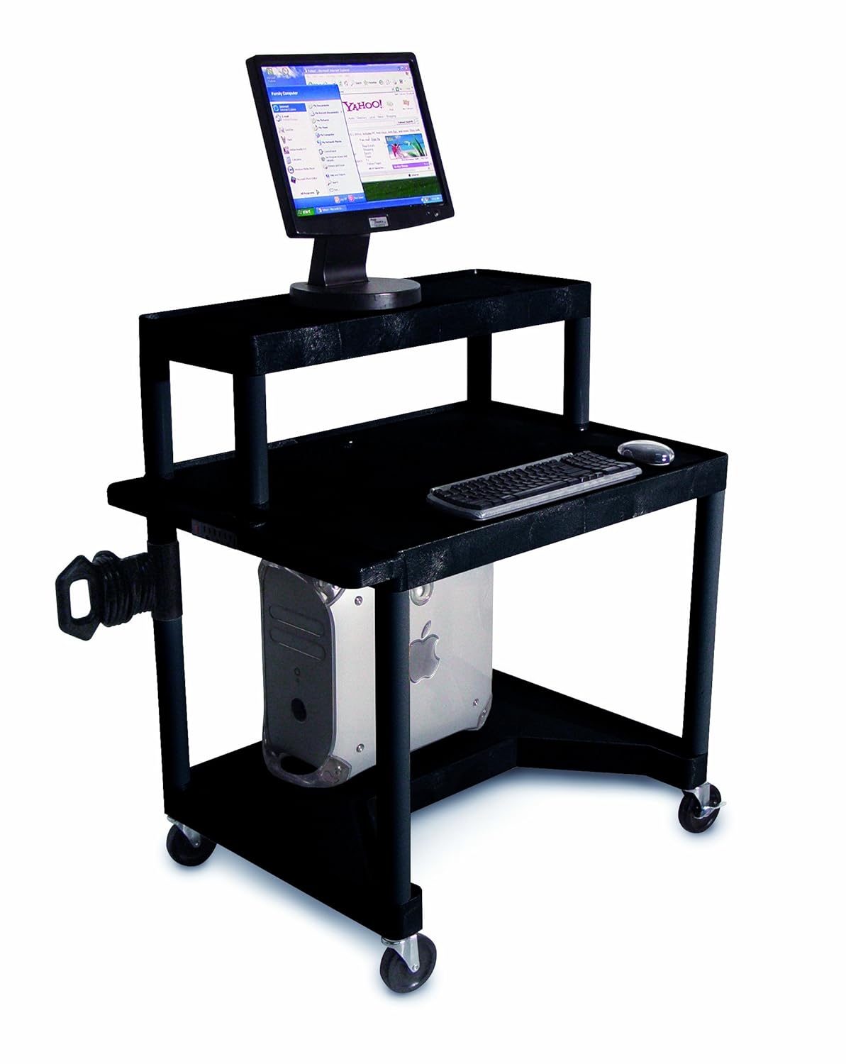 Amazon.com: High Workstation with Leg Room Cut-Out and Monitor Platform ...