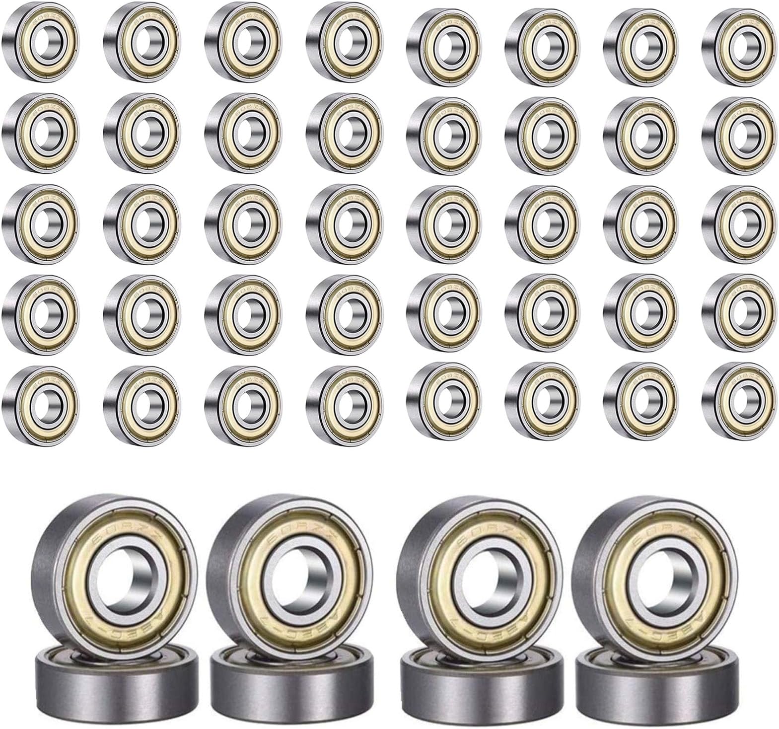 608 ZZ Ball Bearings 40 Pcs Metal Ball Bearings Double Shielded ...