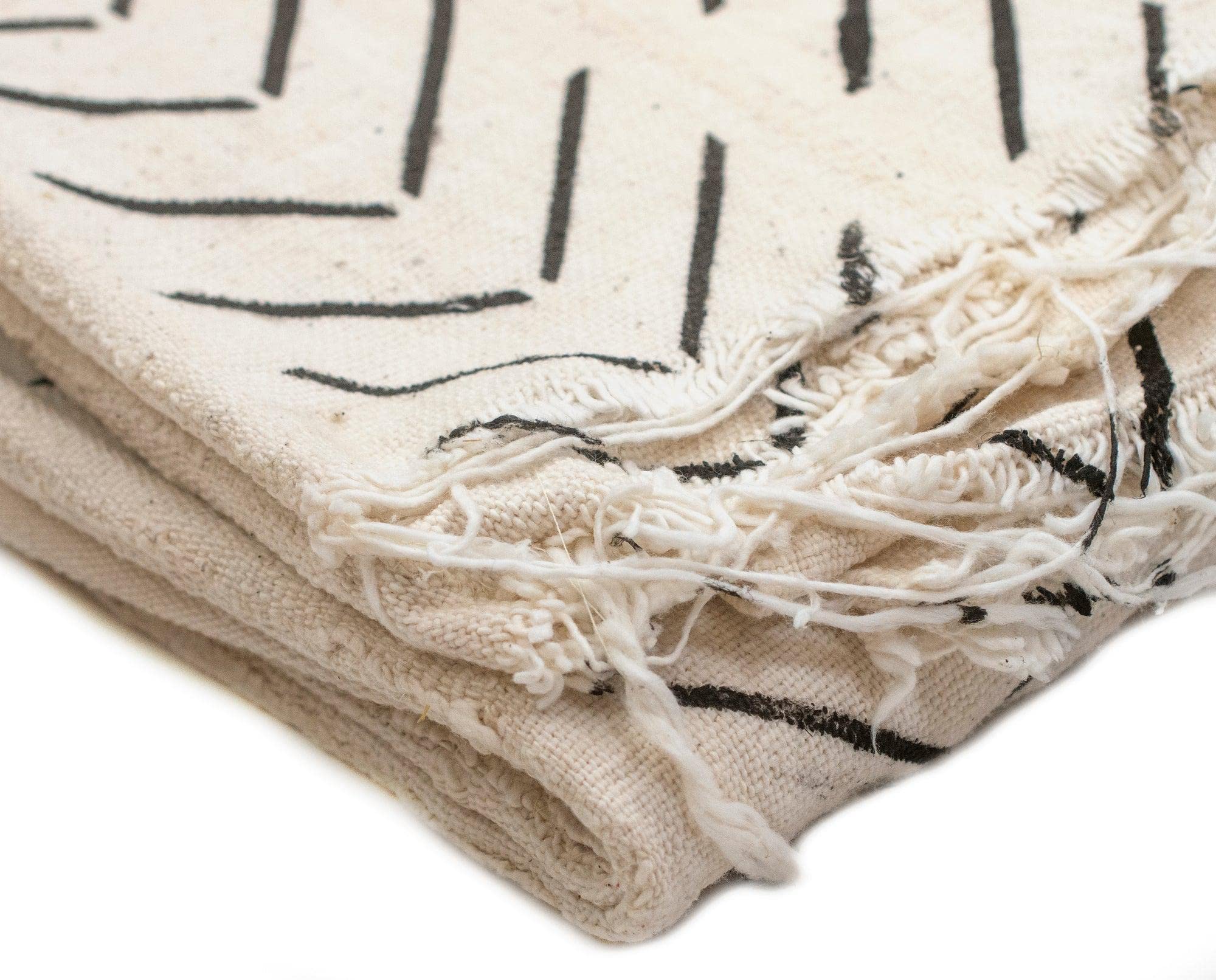 Amazon.com: The Bead Chest White Bogolan Mali Mud Cloth, Authentic and ...