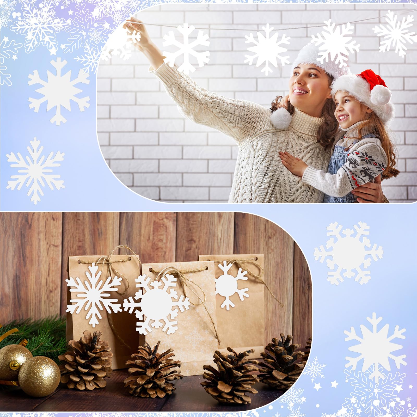 Snapklik.com : 200 Pcs Winter Snowflake Cutouts Winter Paper Snowflakes ...