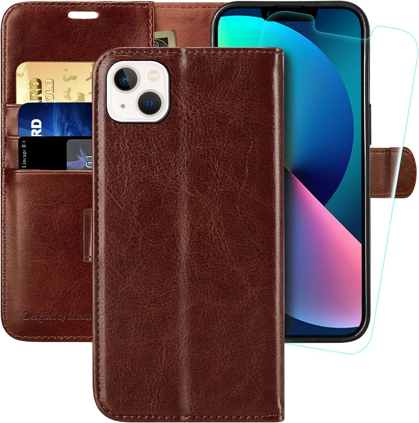 Amazon.com: MONASAY Wallet Case Compatible for iPhone 14 Plus/15 Plus ...