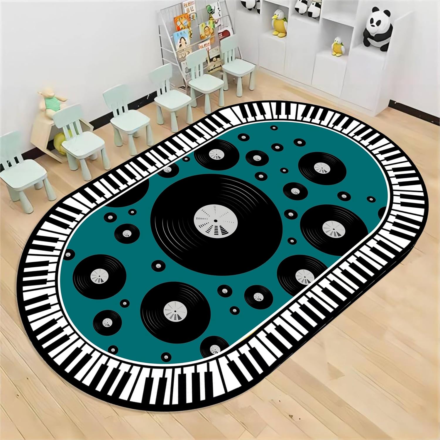 Amazon.com: Puyosvr Music Record Area Rug,3x4ft,Piano Keys and Records ...