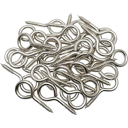 Amazon.com: Dsmile 25-Pack 1/2" Stainless Steel Screw Eye Rings ...