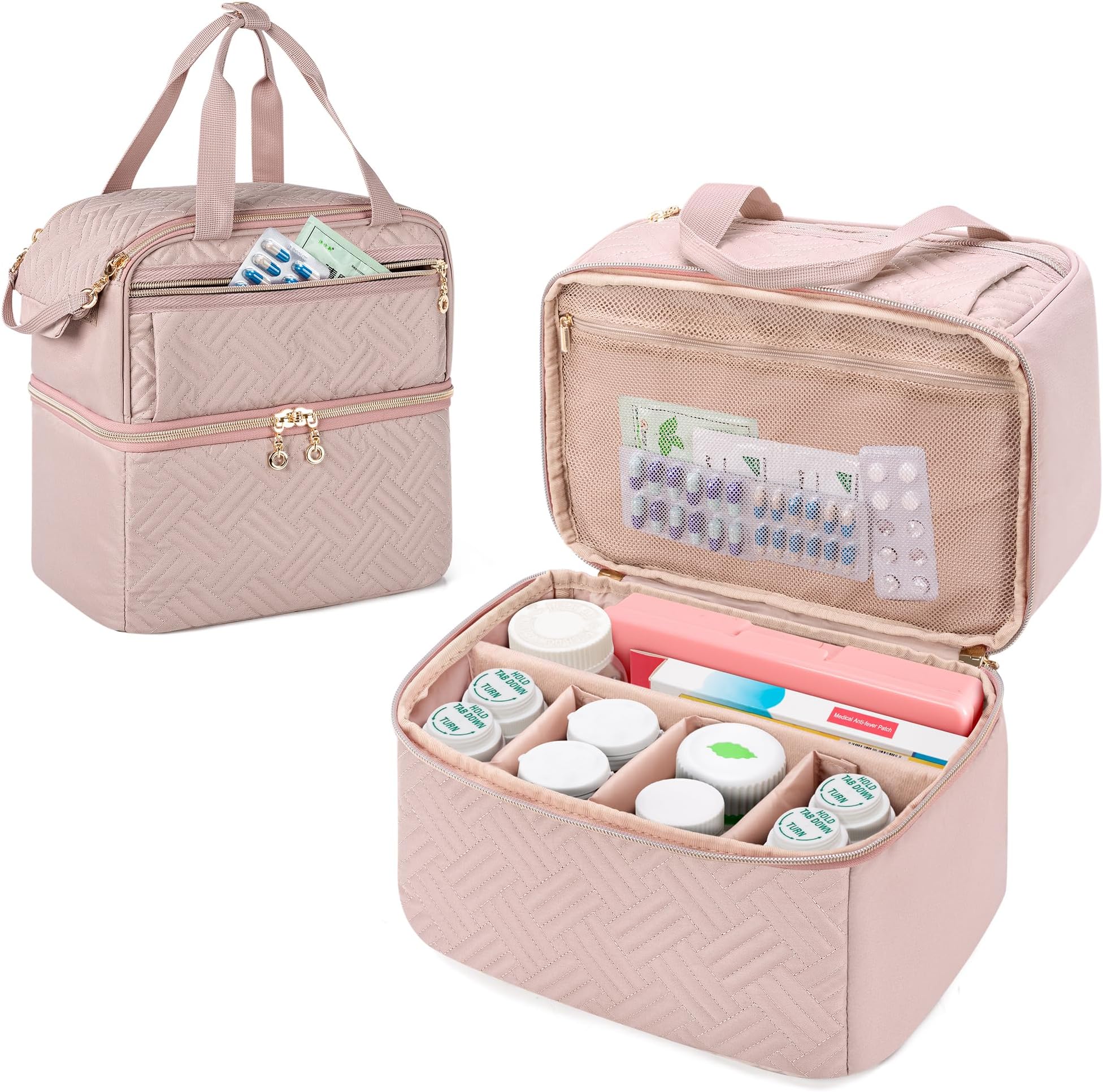 Amazon.com: Damero Double Layers Pill Bottle Organizer Empty, Lockable ...