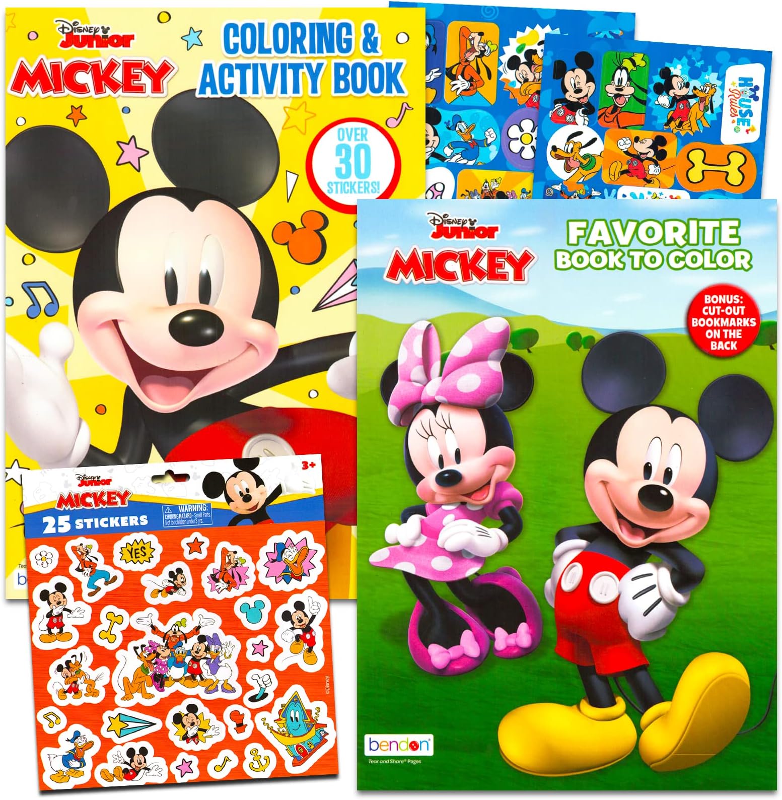 Amazon.com: Disney Coloring Books for Kids with Sticker - Mickey Mouse ...