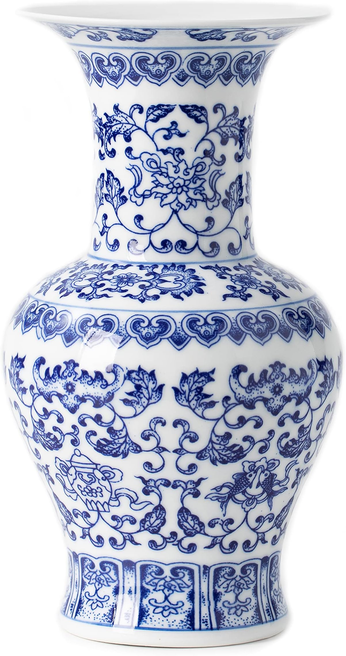Amazon.com: Mikasa Crocus Ceramic Vase, Blue and White, 5.5x5.5x13 Inch ...