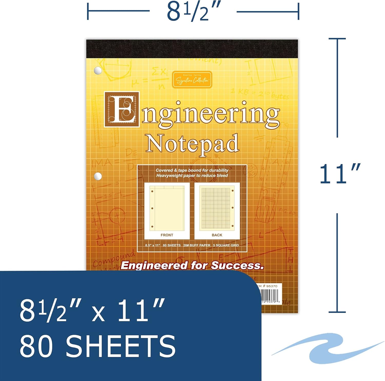 Roaring Spring Signature Collection 5×5 Grid Covered Engineering Pad ...