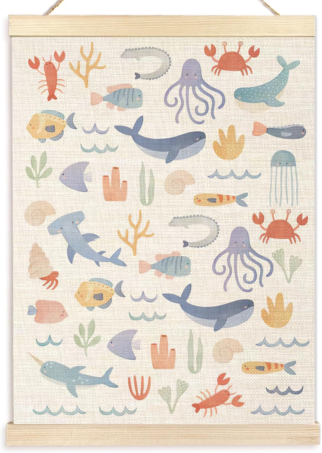 Amazon.com: Ecezatik Ocean Nursery Decor, Danish Pastel Animals Poster ...