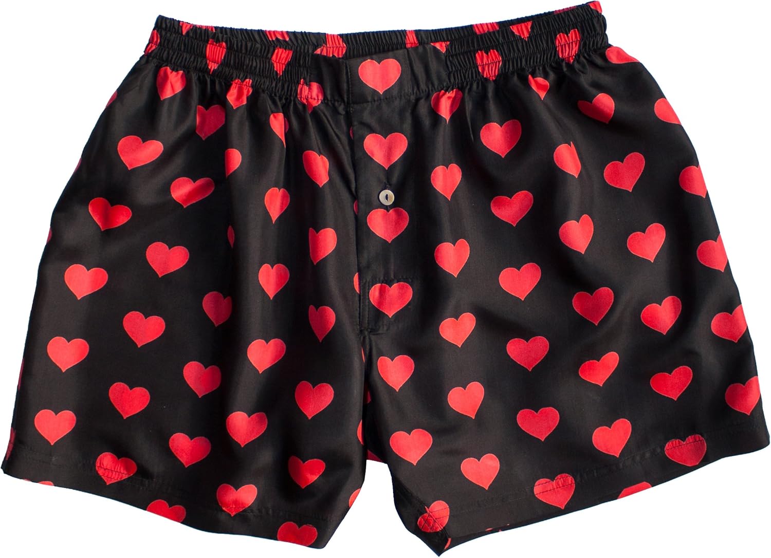 Royal Silk Black Silk Heart Boxers 2.0 100% Silk - Love You Valentine ...