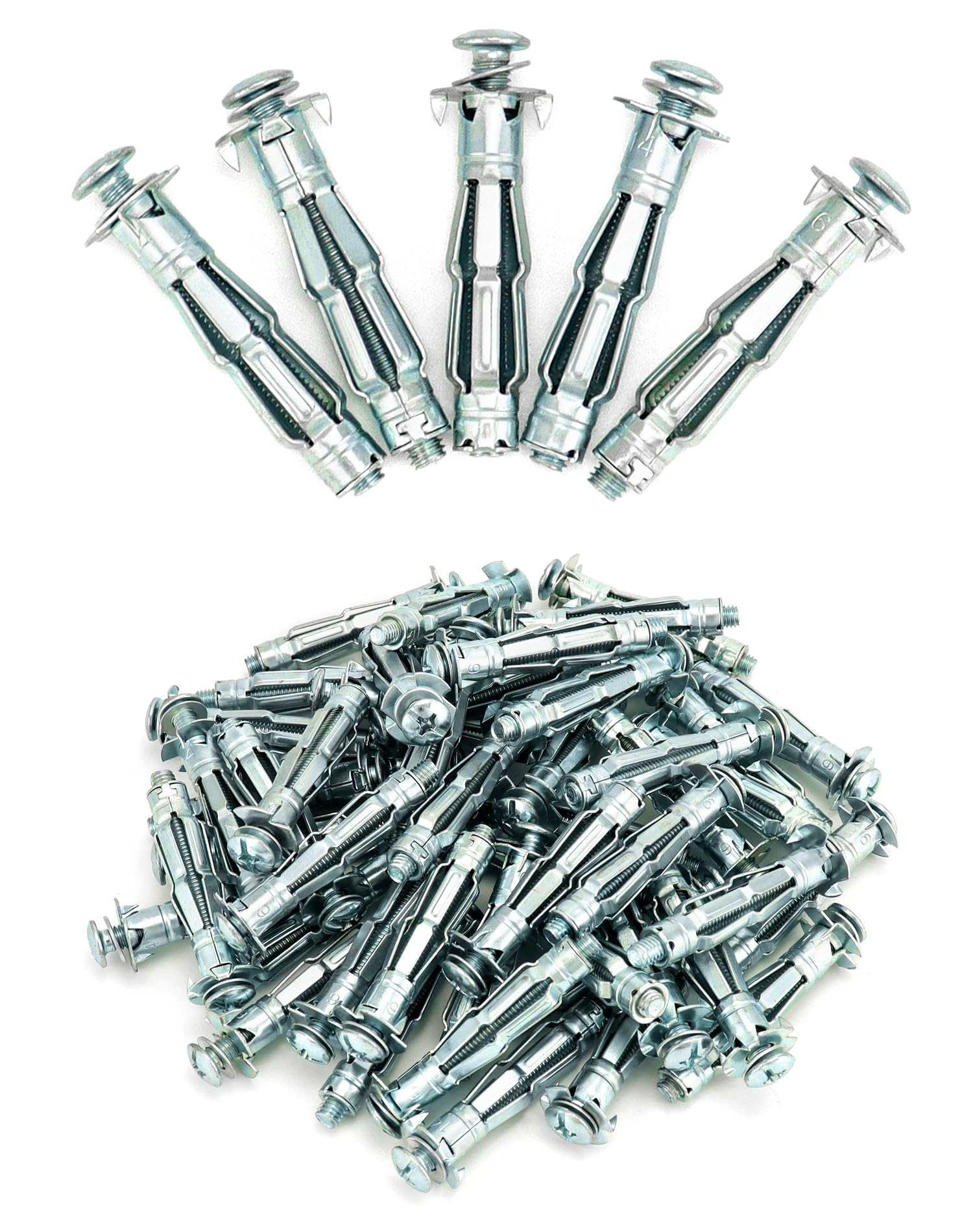 Amazon.com: QWORK Hollow Wall Anchors, 50 Pcs 2" Long Carbon Steel ...