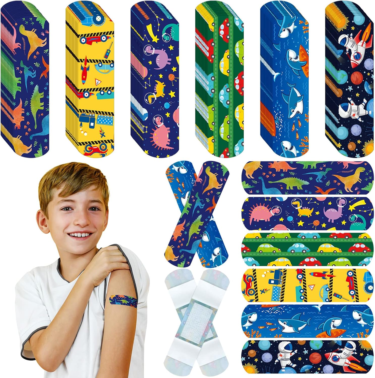 Amazon.com: 300 Pieces Kids Bandages Bulk Cartoon Adhesive Bandage ...