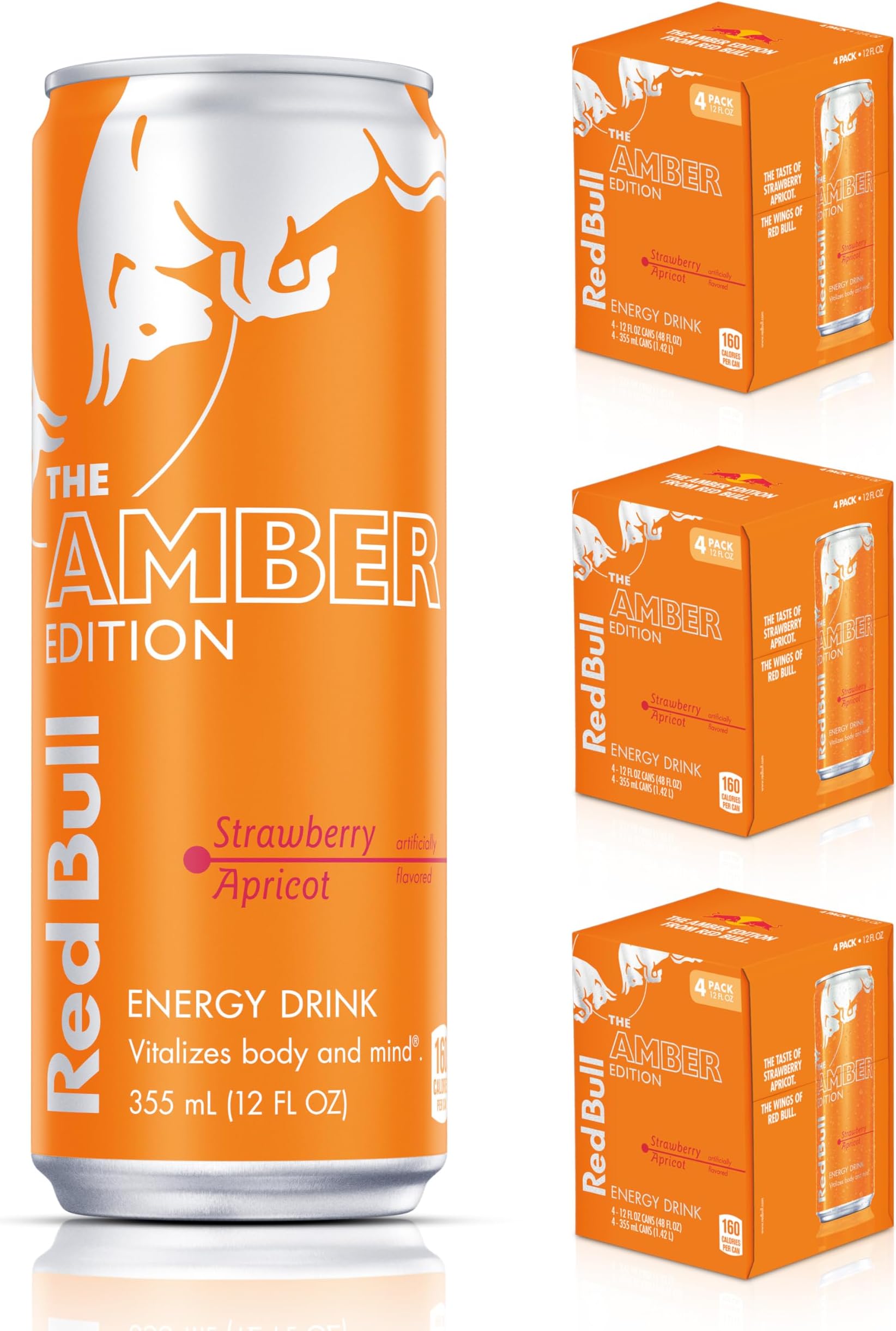 Amazon.com: Red Bull Amber Edition Energy Drink, Strawberry Apricot ...