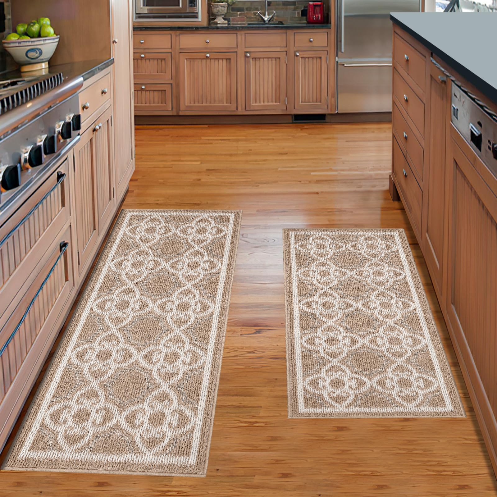 AKUNRUG Kitchen Rugs Mats 2 Pieces,Non Slip Washable Kitchen Rug and ...