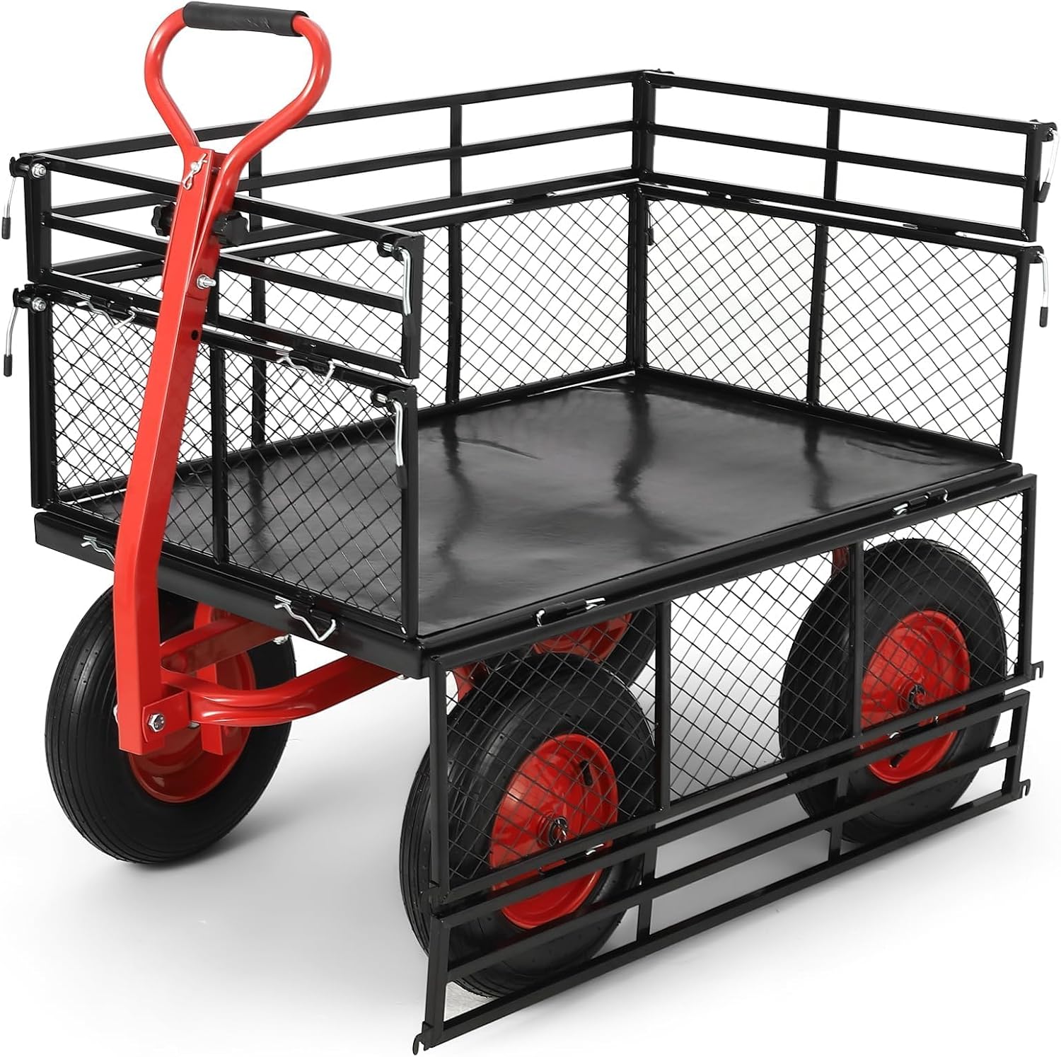 Amazon.com : 1400 Lbs Steel Garden Cart, Heavy Duty Steel Garden Dump ...