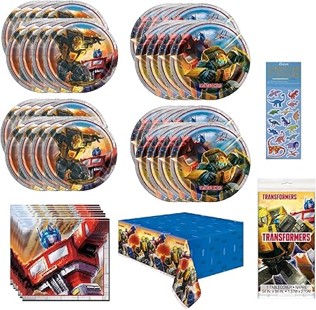 Amazon.com: Transformers Birthday Party Supplies Bundle Pack Includes ...