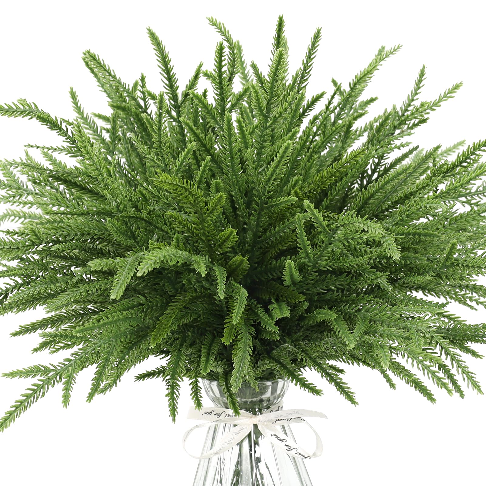 Amazon.com: VICAMB 50PCS Christmas Norfolk Pine Branches,14.9 inch Artificial Norfolk Pine Stems ...