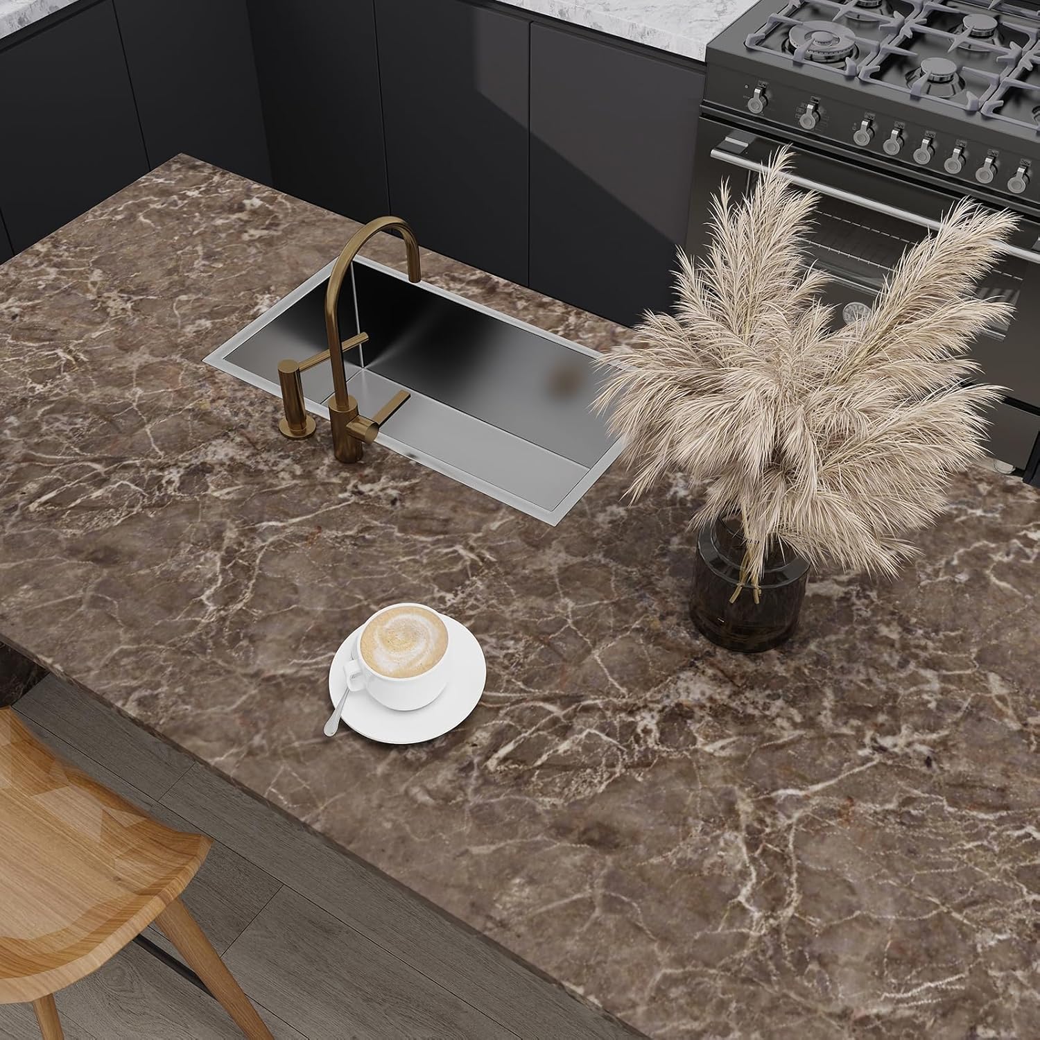 Amazon.com: PHINILUX Marble Contact Paper for Countertops Cover - 24 ...