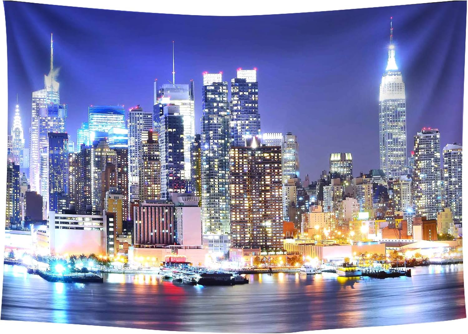Amazon.com : MTMETY New York City Backdrop Manhattan Night Scene ...