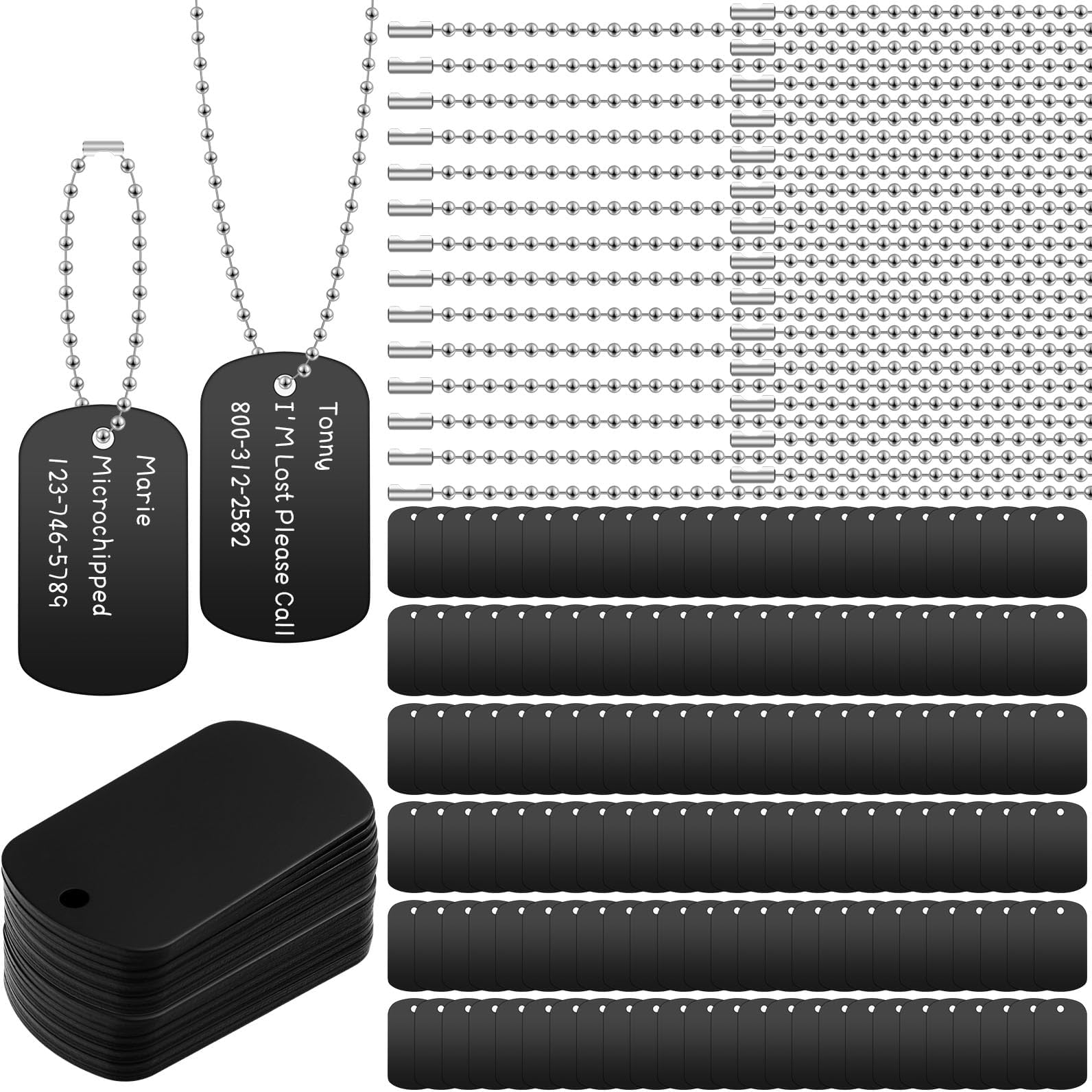 Amazon.com: Pelopy 400 Pcs Military Dog Tags Set Blank Bulk 200 Pcs ...