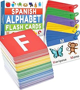 Amazon.com: Spanish Alphabet Flash Cards - ABC Jumbo Flash Cards for ...