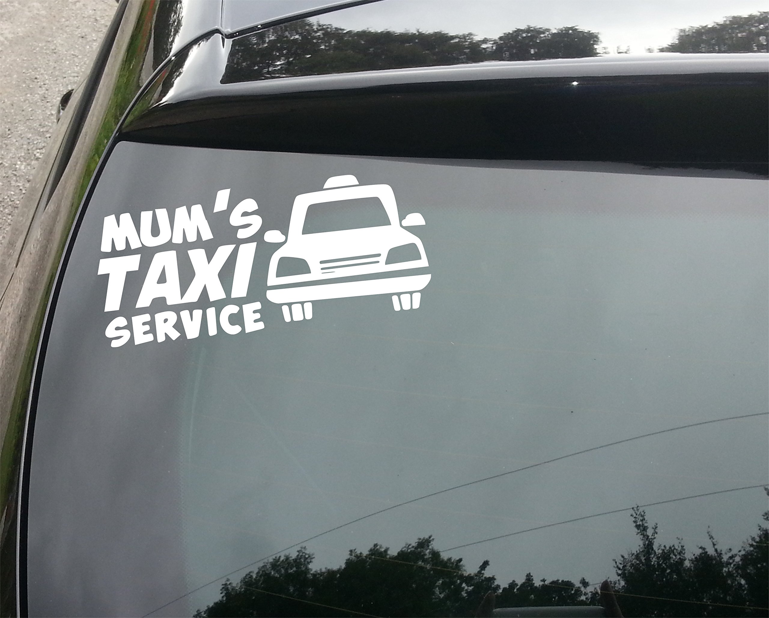 Mum's Taxi Service Funny Car/Bumper Vinyl Decal Sticker 210mm : Amazon ...
