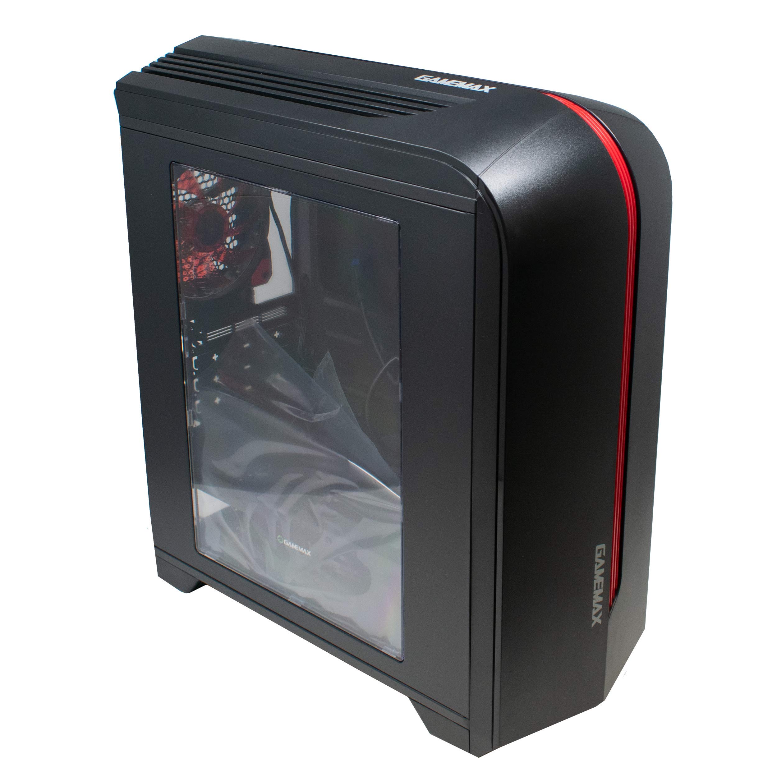 Buy I-CHOOSE LIMITED Centauri Black Red Mid-Tower Micro MATX Gaming PC ...