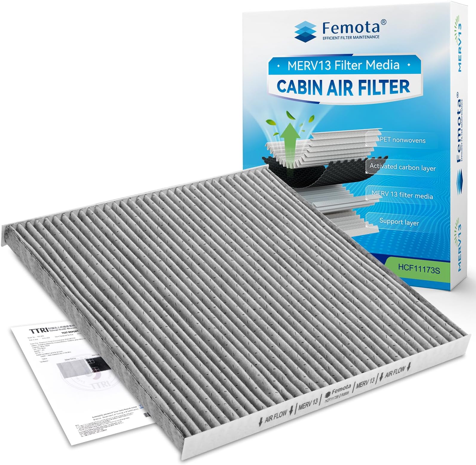 Amazon.com: Femota Tested MERV 13 Cabin Air Filter with Activated ...