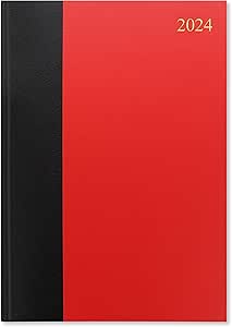 Letts Standard A4 two pages per day 2024 diary - red/black : Amazon.co ...