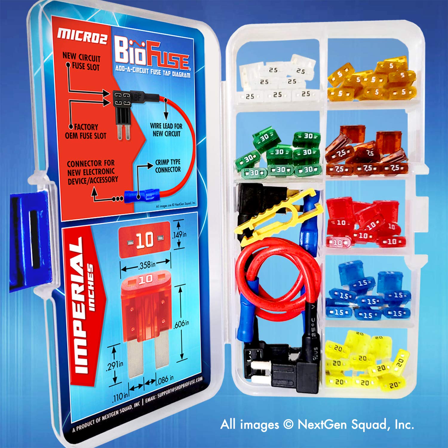 BioFuse 12V Micro2 APT ATR 70 Piece Automotive Car Fuse Assortment and ...