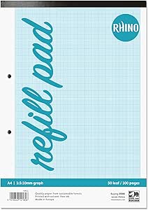 RHINO Graph Paper A4 Pad, 100 Page / 1:5:10mm Ruling, 1 Pack, Grid ...