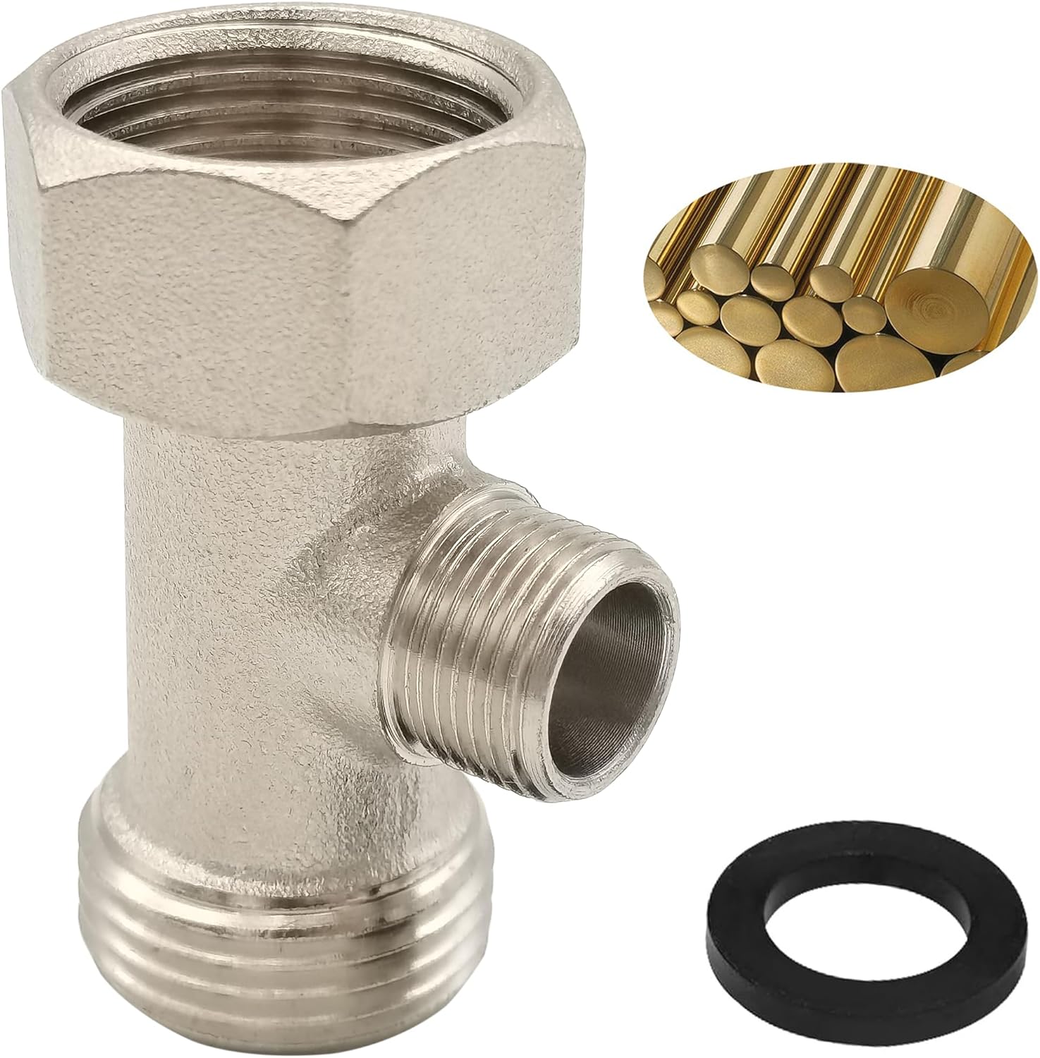 Bidet T Adapter Used to Connect Toilet Tank(7/8” x 7/8” x 3/8”),Metal T ...