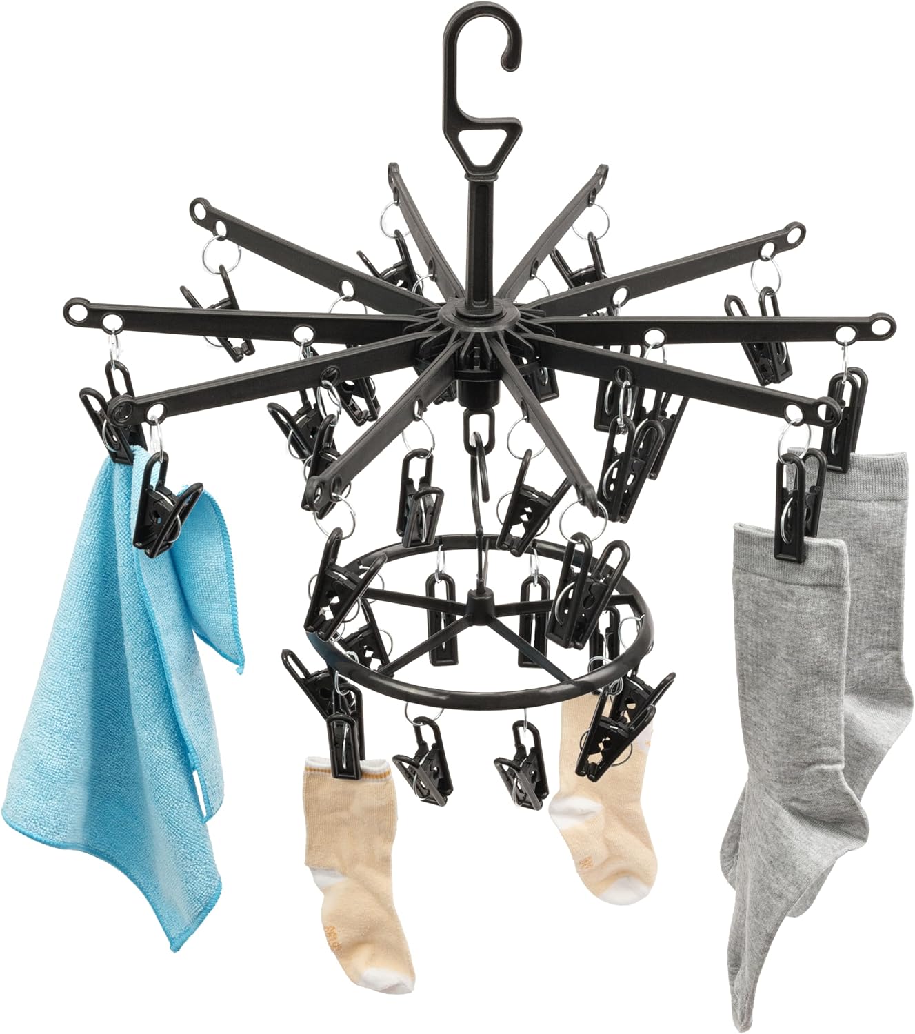 Hausfelder Foldable Plastic Sock Drying Rack Set, 2-piece with 20 & 10 ...