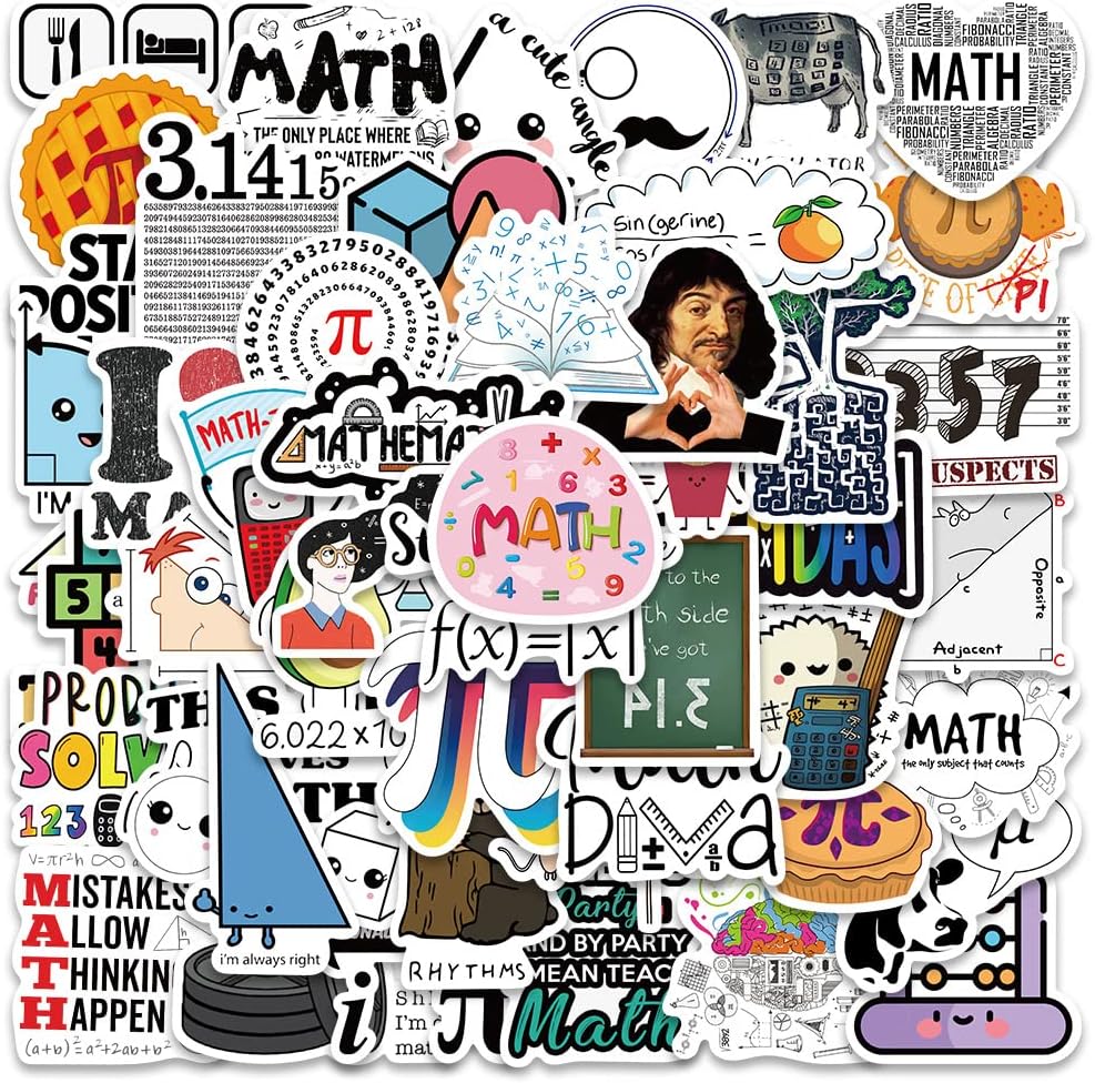 Amazon.com: 50PCS Math Stickers for Students,Funny Math Stickers ...
