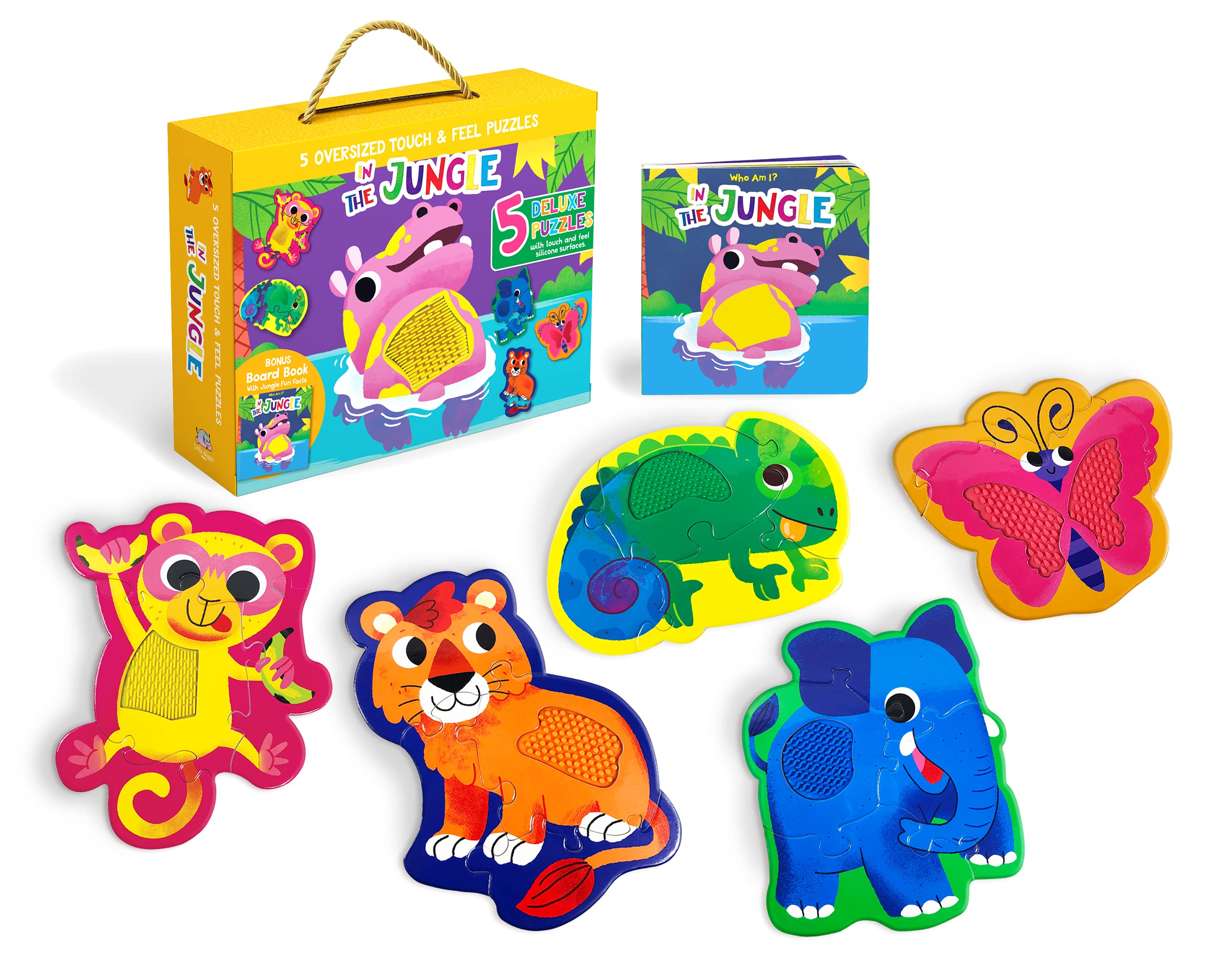 In the Jungle - Children's Touch and Feel Book and Puzzle Set: Little ...
