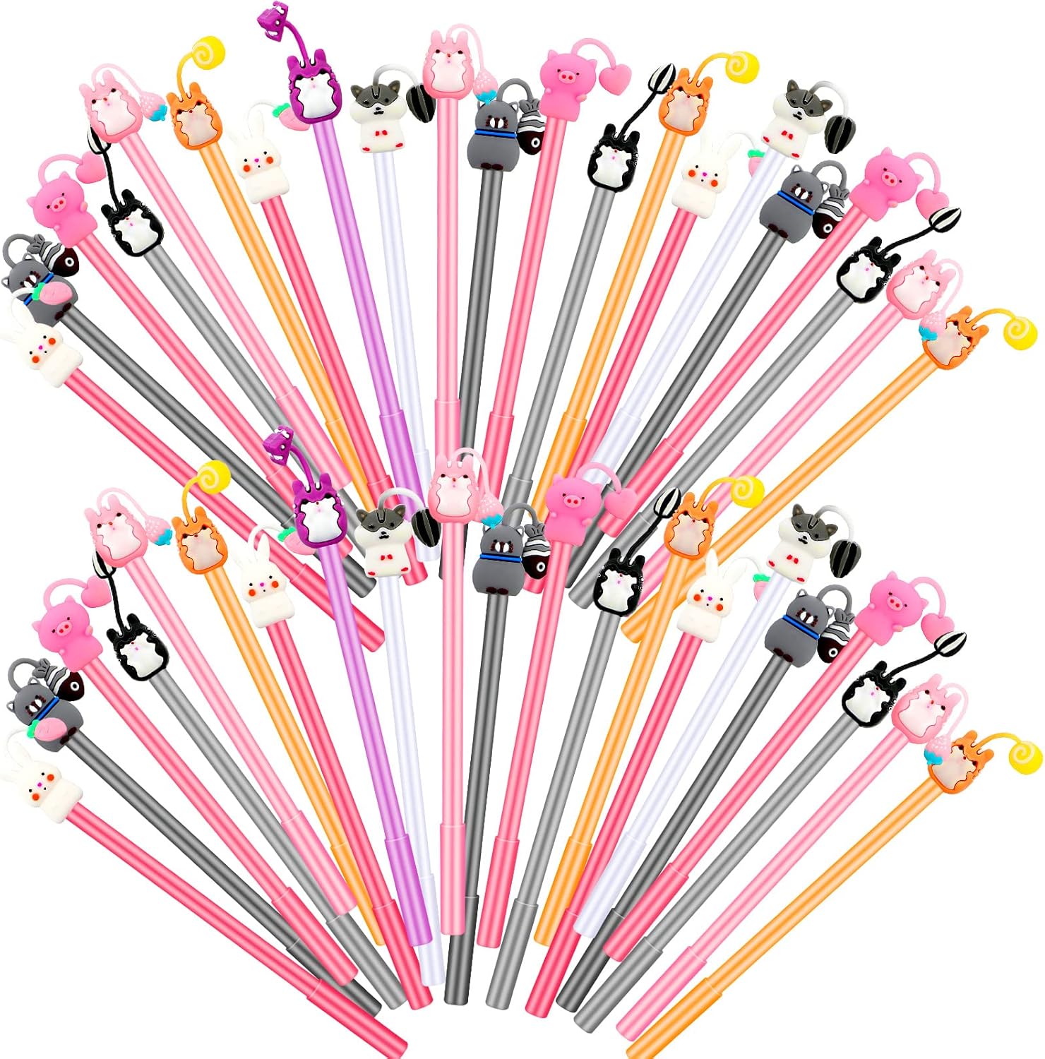 Amazon.com: 50 Pack Cartoon Animal Pens Cat Rabbit Pig Gel Ink Pens ...