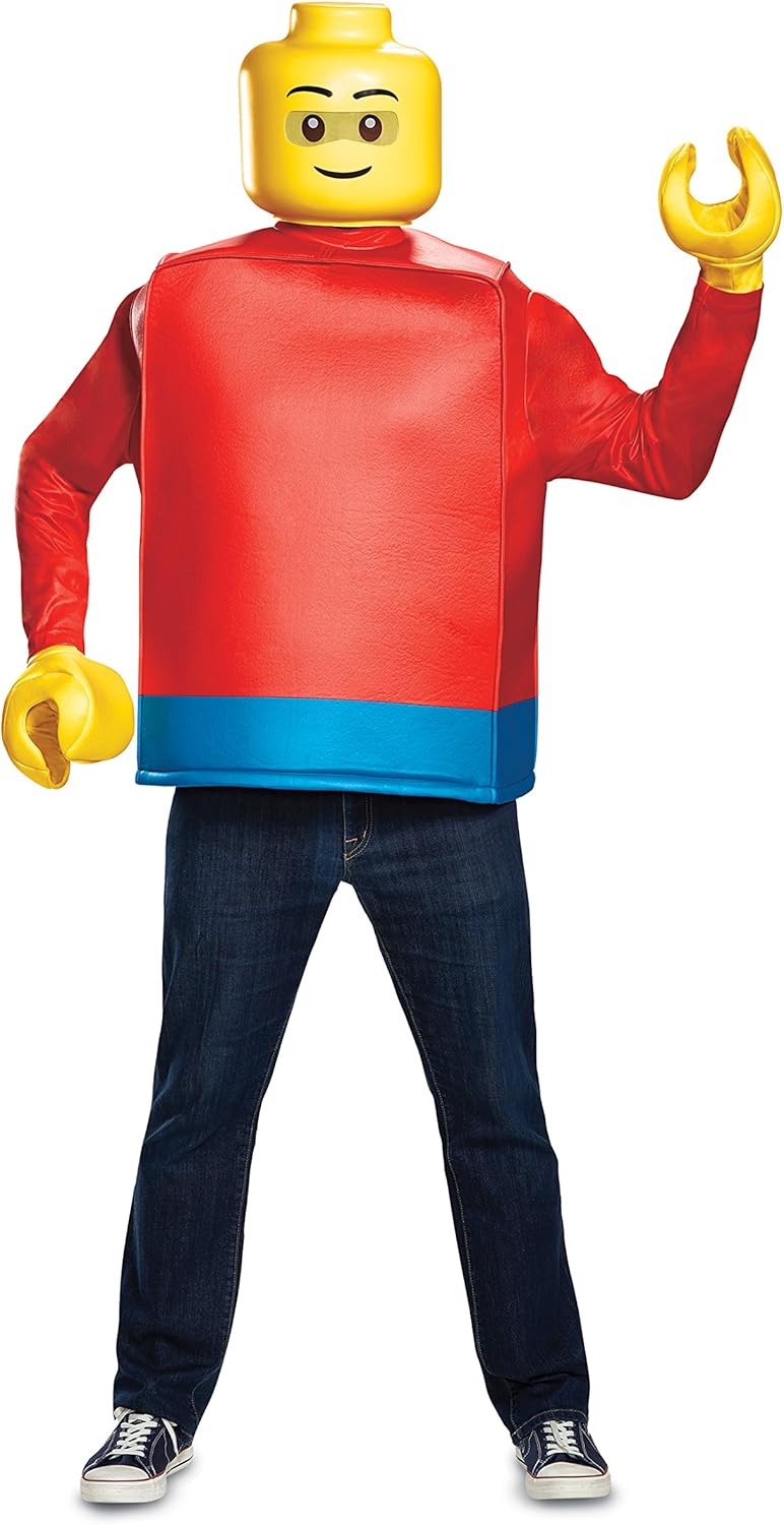 Amazon.com: Disguise Men's Lego Guy Classic Adult Costume, Blue, One ...