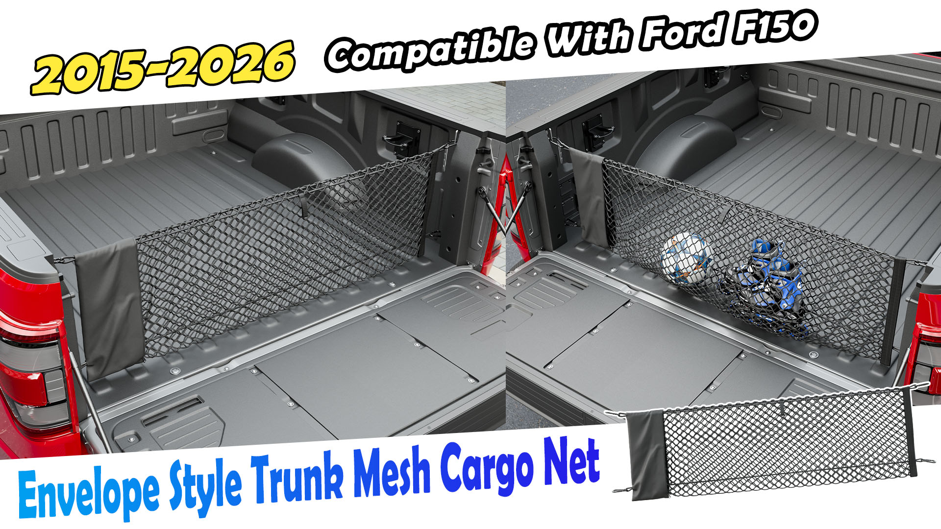 Watch xipoqix Truck Bed Cargo Net Compatible with 2015-2026 F150 on ...