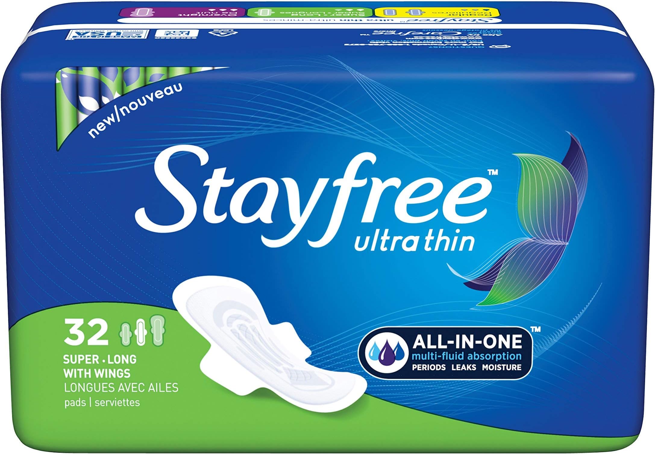 Amazon.com: Stayfree Ultra Thin Super Long Pads with Wings For Women ...