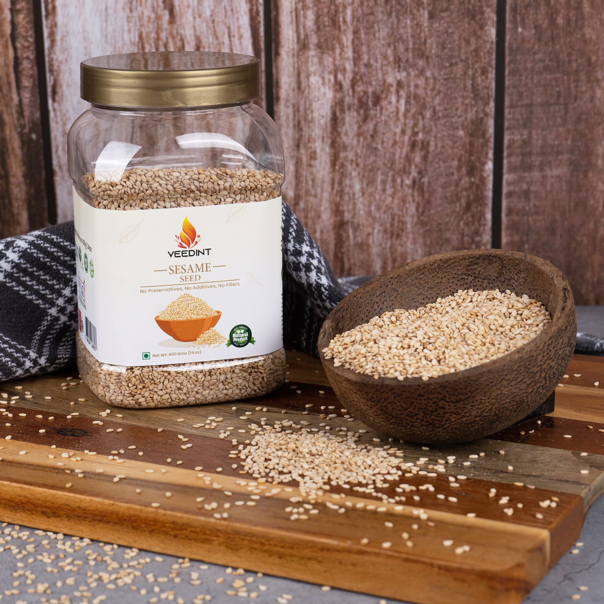 Veedint Sesame Seeds, 200 Gram, Whole, Natural, White, Raw, Indian ...