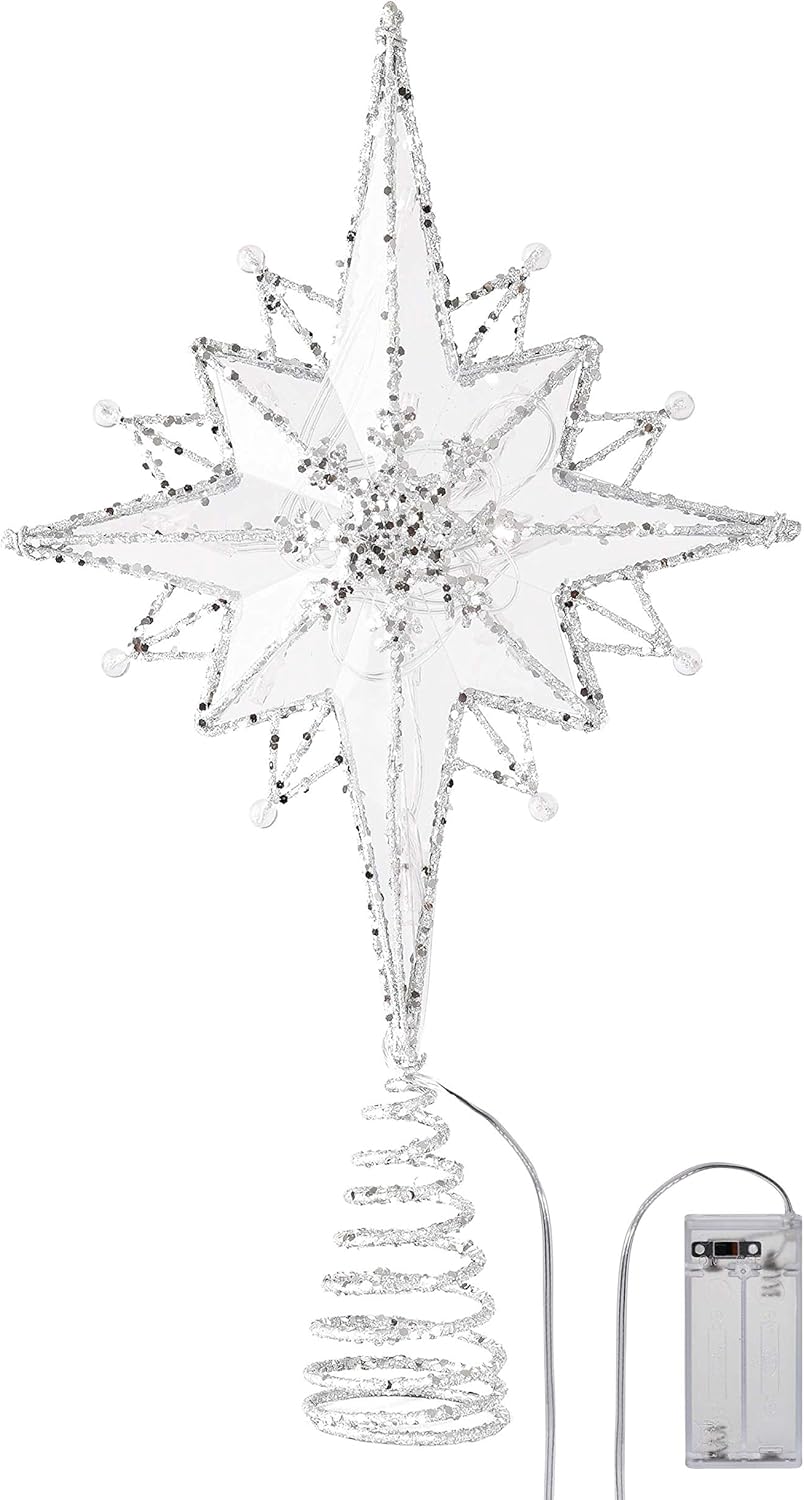 Valery Madelyn Christmas Tree Topper Decorations, 14Inch/34cm Pre-Lit ...
