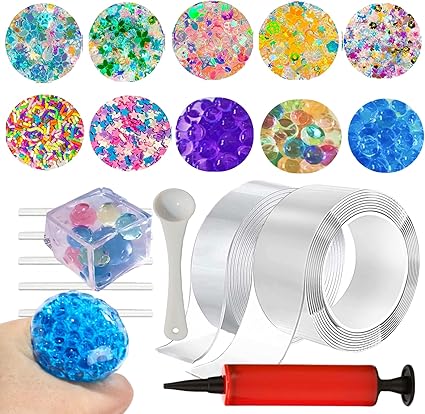 Amazon.com: Nano Tape Bubble Kit with Water Beads, Nano Double Sided Adhesive Tape Bubbles ...