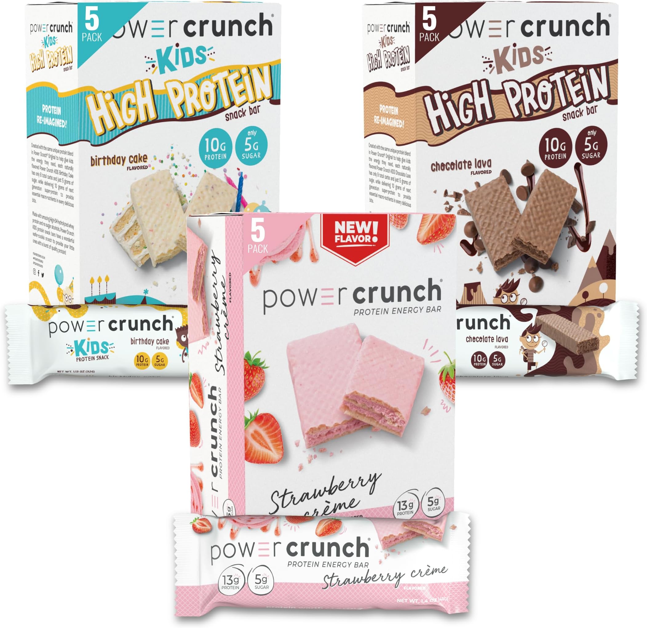 Amazon.com: Power Crunch Protein Wafer Bars and Power Crunch KIDS ...